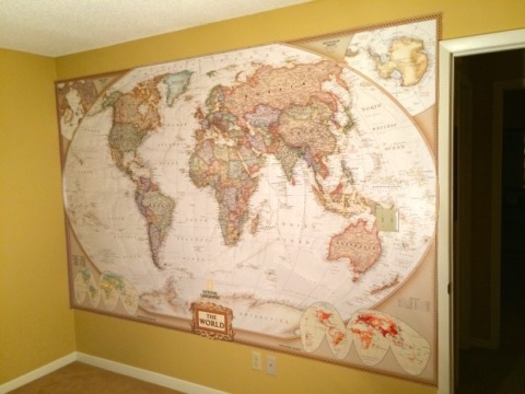 How to Hang a National Geographic World Map Mural | Backroad Planet